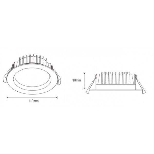 Martec-Titan II 10W Tricolour LED Downlight - White & Black